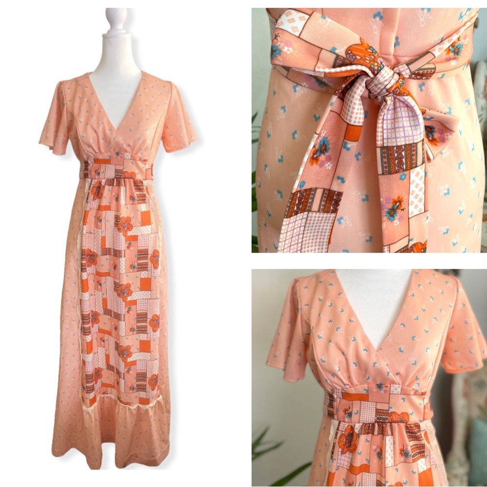 Vintage Cottage Sears Peach Prairie Dress - Gem